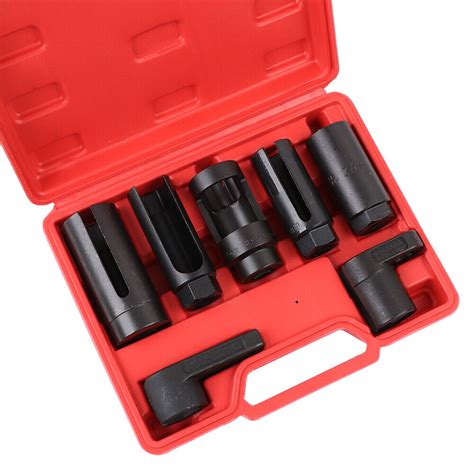 7pc 12 Drive Oxygen Sensor And Injector Socket Set Auto Repair Tool