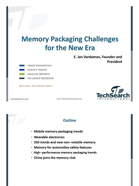 Memory Packaging Challenges Techsearch Pdf Solid State Drive
