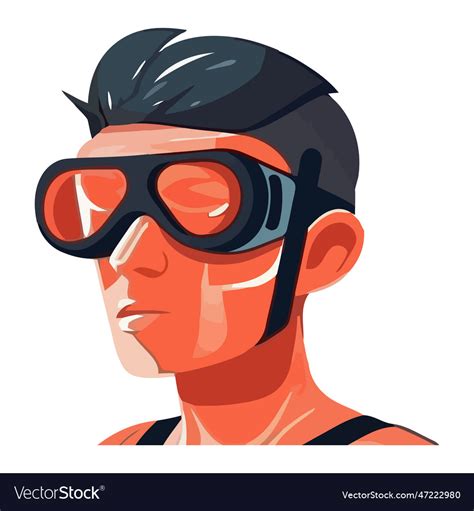 Men In Futuristic Eyeglasses Enjoy Summer Vector Image