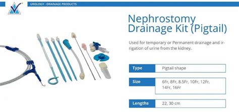 Nephrostomy Drainage Kit Pigtail Color Blue White At Best Price