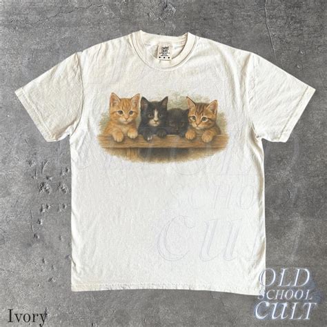 Cute Kitten Graphic T Shirt Vintage Cat Lover Tee Comfort Colors
