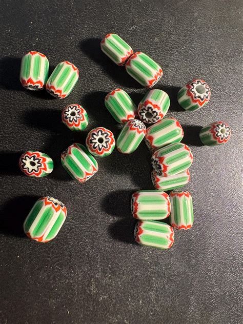 Lot Vintage Chevron Glass Beads Hudsons Bay Company Style Beads
