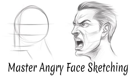 Angry Face Side View Drawing