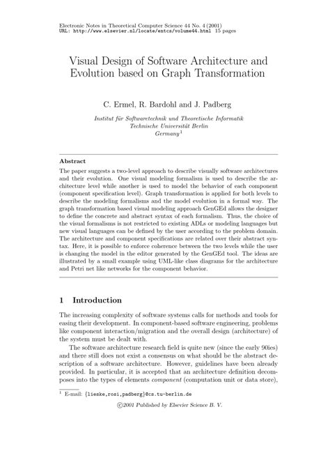 pdf visual design of software architecture and evolution based on