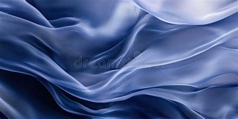 Abstract Blue Silk Fabric Waves Create Fluid Dynamic Movement Stock Illustration Illustration