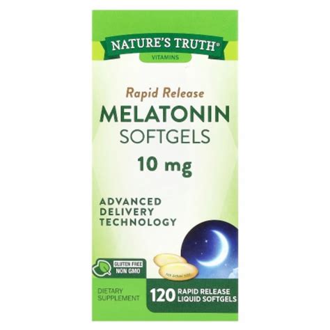 Natures Truth Melatonin Rapid Release 10 Mg 120 Rapid Release Liquid Softgels 120 Count Kroger