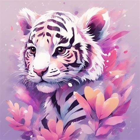 Premium Photo A Watercolor Style Pastel Color Beautiful Tiger With