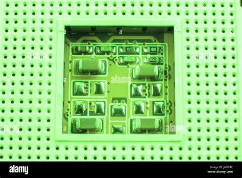 CPU Socket On A Computer Motherboard Macro Close Stock Photo Alamy