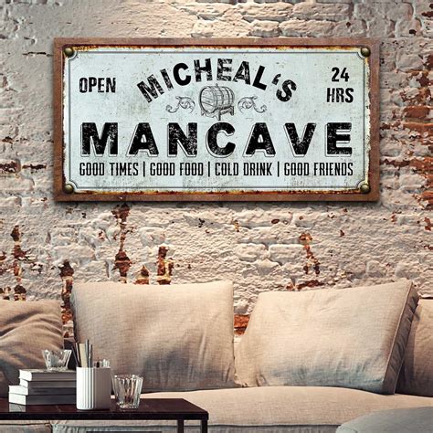 Tailored Canvases Man Cave Wall Sign Personalized Mancave