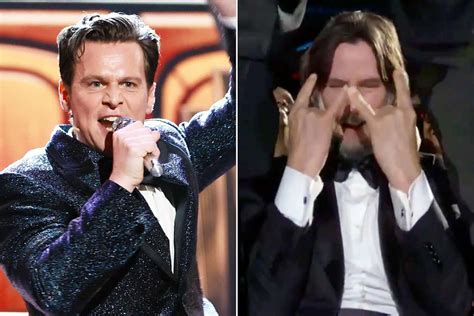Jonathan Groff Straddles Keanu Reeves Mid Song While Performing At The 2025 Tony Awards