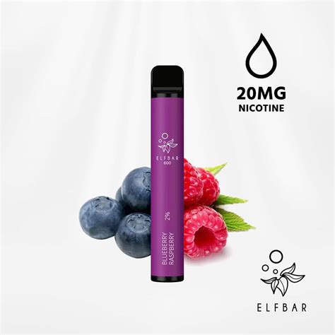 Elfbar 600 Blueberry Raspberry Berries Disposable Vape 20mg