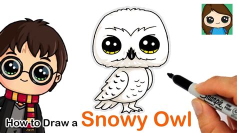 How To Draw Snowy Owl Hedwig Harry Potter Youtube