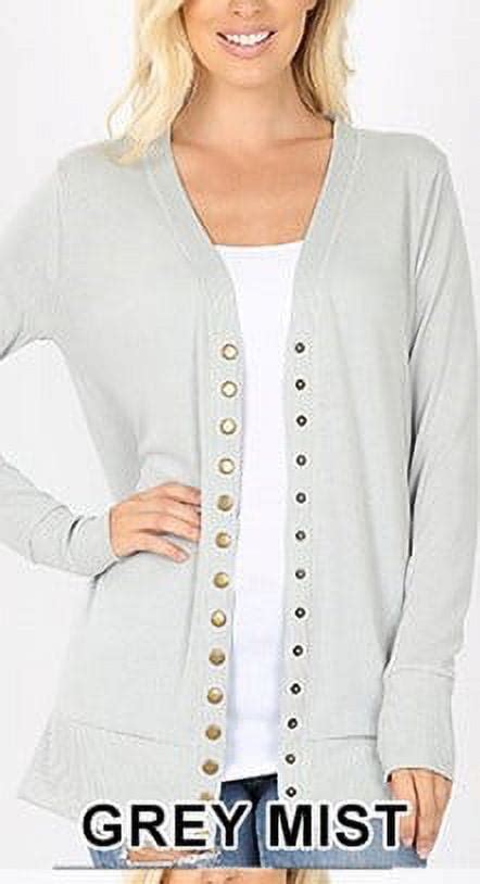 Snap Closure Cardigan In 3 Colors