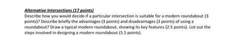 Solved Alternative Intersections 17 Points Describe How