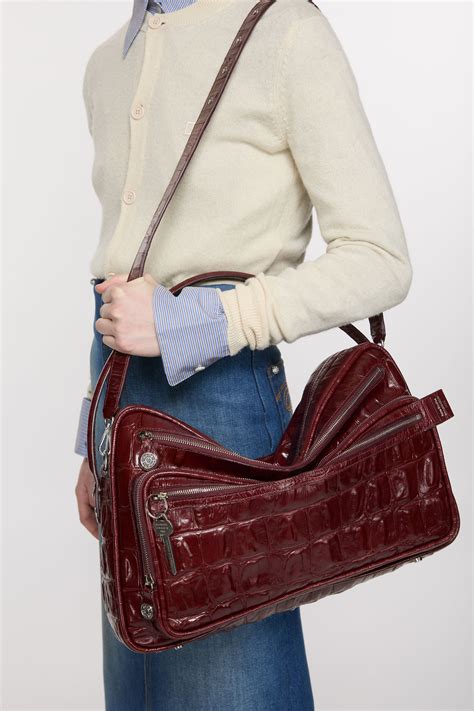 Acne Studios Camero Camera Shoulder Bag Burgundy