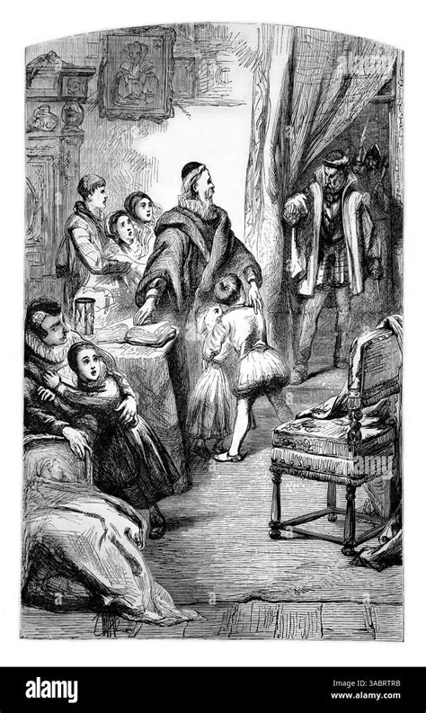 Illustration Of Soldiers Arresting Robert Oguier His Wife And Sons Baudicon And Martin