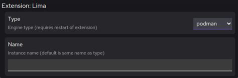 lima instance for containers podman desktop
