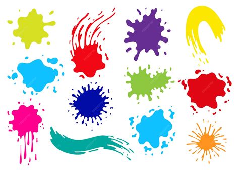 Manchas De Pintura Juego De Salpicaduras Para Uso De Diseño Colección