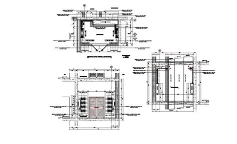 2d Drawings Details Plan And A Section Of Electrical Room Dwg File