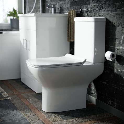 Ari Rimless Close Coupled Wc Toilet Pan Cistern And Slim Soft Close S