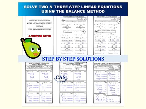 Solve Two And Three Step Linear Equations Balance Method Made By Teachers