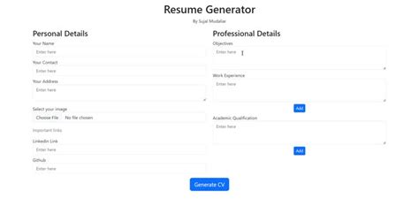 Sujal Mudaliar On Linkedin Webdevelopment Javascript Html Css Resumegenerator