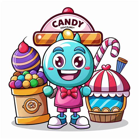 Cute Candy Store Mascots In Vector Logo Template Format Premium Ai Generated Vector