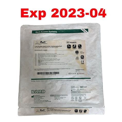 New Bard 0654970 Low Profile Dual Lumen Implantable Port With