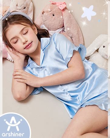 Arshiner Girls Pajama Set 3 Piece Short Sleeve Sleepwear