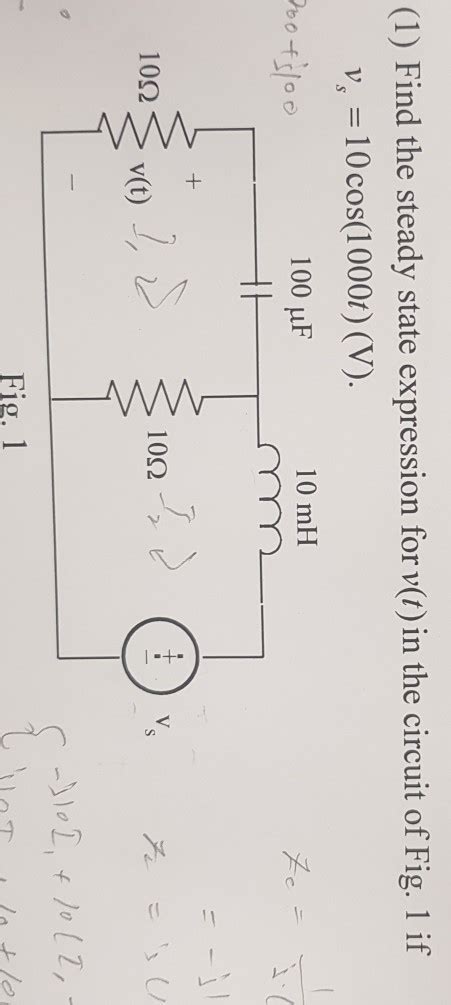 Solved Find The Steady State Expression For V T In The Chegg