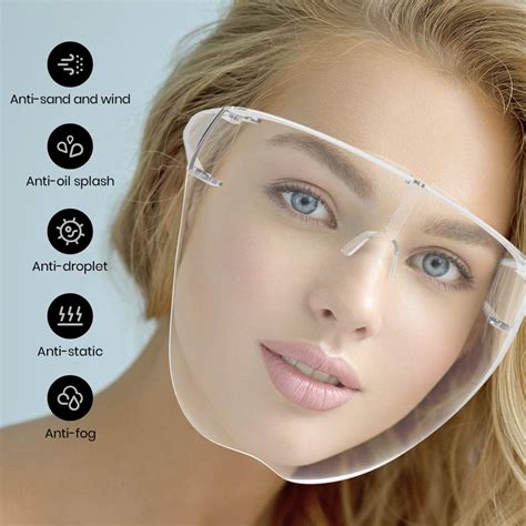 Wattne Anti Fog Clear Face Shields Glasses 2 Pack Lightweight