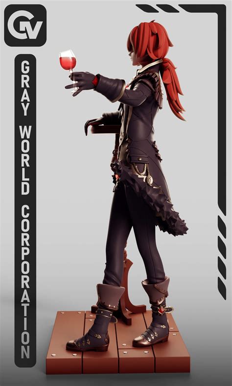 Diluc Genshin Impact 3d Print Model By Gray World Corporation