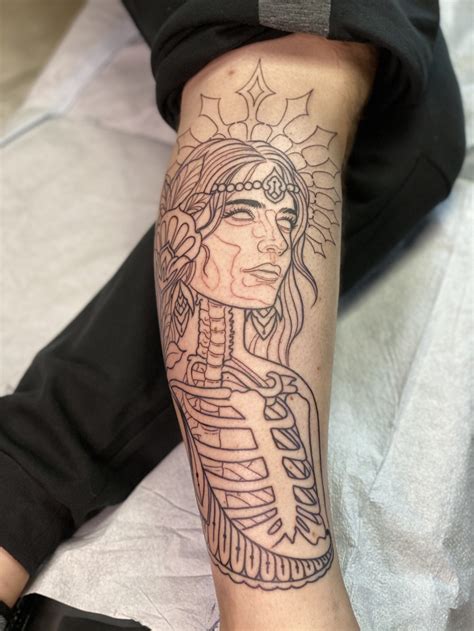 Neo Traditional Woman Tattoo