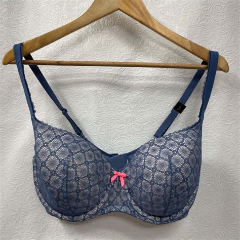 Victorias Secret Bra Size 36ddd Blue With Pink Bow Bnwt