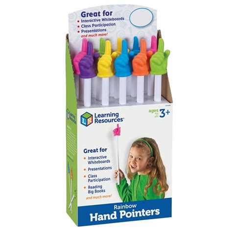 Rainbow Hand Pointers 15 Pack Of 10 Ler1968 Learning Resources