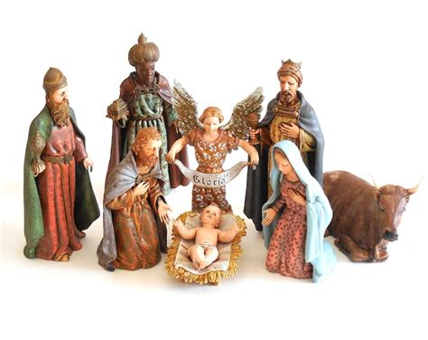 Landi Nativity Set Figures 8 Pcs Made In Italy For Creche Manger