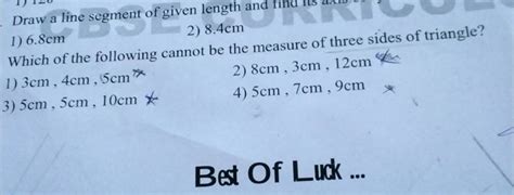 draw a line segment of given length and fin 1 6 8 cm 2 8 4 cm which of