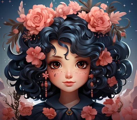 Premium Ai Image There Is A Girl With A Flower Crown On Her Head