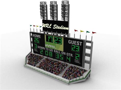 Large Fully Customizable Scoreboard 3d Model