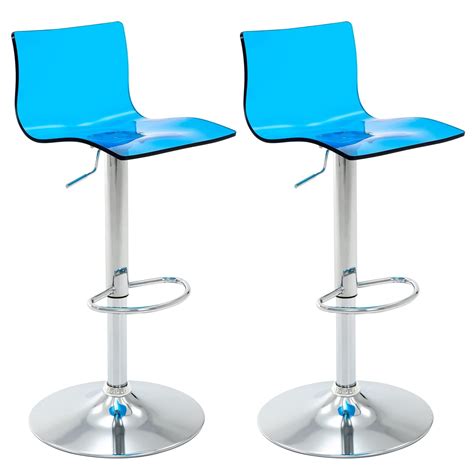 Acrylic Bar Stools Set Of 2 With Back Stylish Modern Adjustable Swivel