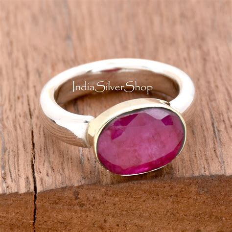 Indian Ruby Ring 925 Sterling Silver Ring Handmade Ring Statement