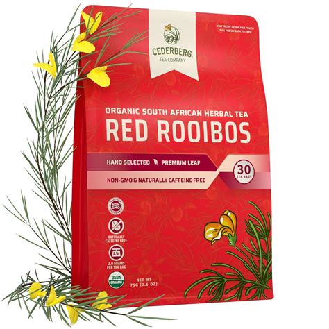 Cederberg Tea Company Red Rooibos Tea Bags Usda Certified South African Organic