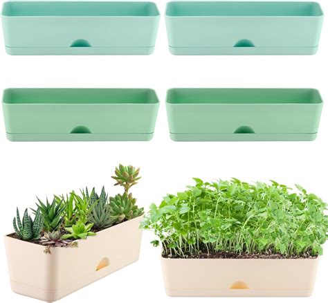 Large Rectangle Planter Set With Drainage House Plants Expert