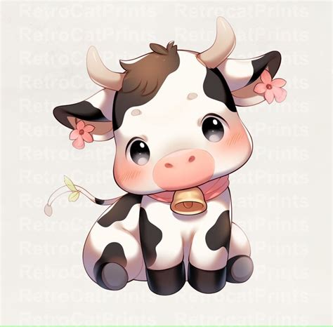 Buy Cute Cow Clipart 8 High Quality Pngs Digital Download Card Making
