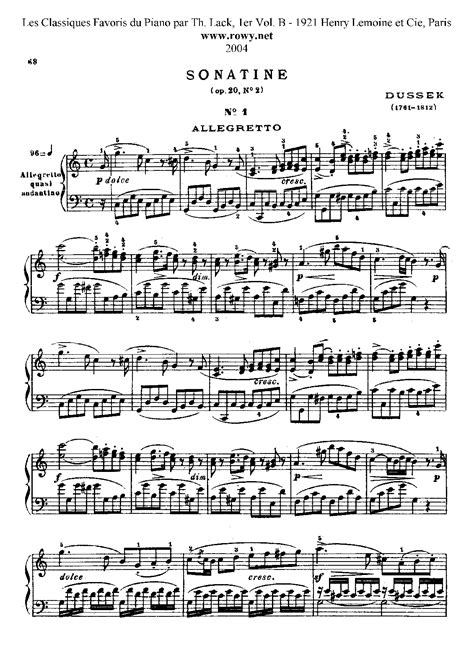 6 Piano Sonatinas Op 19 Dussek Jan Ladislav Imslp Free Sheet
