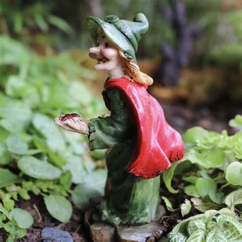 Miniature Green Witch With Red Cape Figurine Miniature Figurines