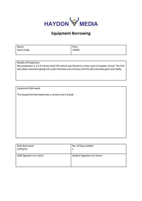 Equipment Borrowing Docx