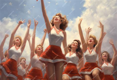 Premium Photo Group Of Cheerleaders Performing