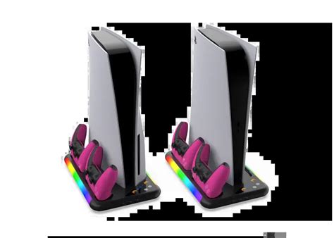 Подставка для PS5 Fat и Slim с охлаждением, зарядкой и RGB подсветкой ...