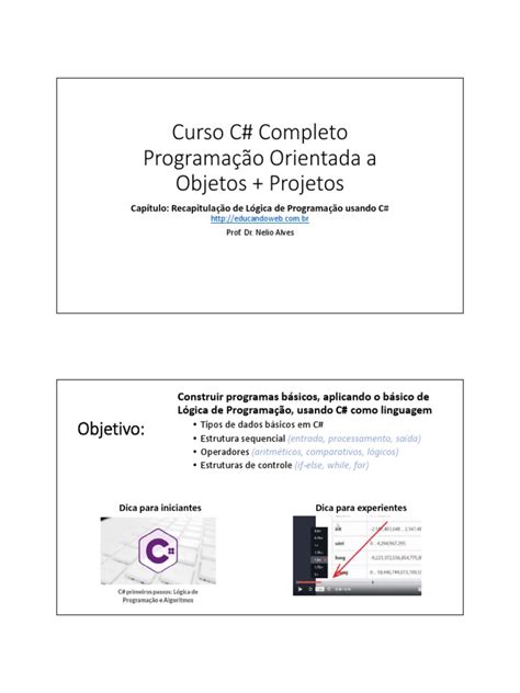 03 Recapitulacao De Logica De Programacao Pdf C Sharp Linguagem De Programação